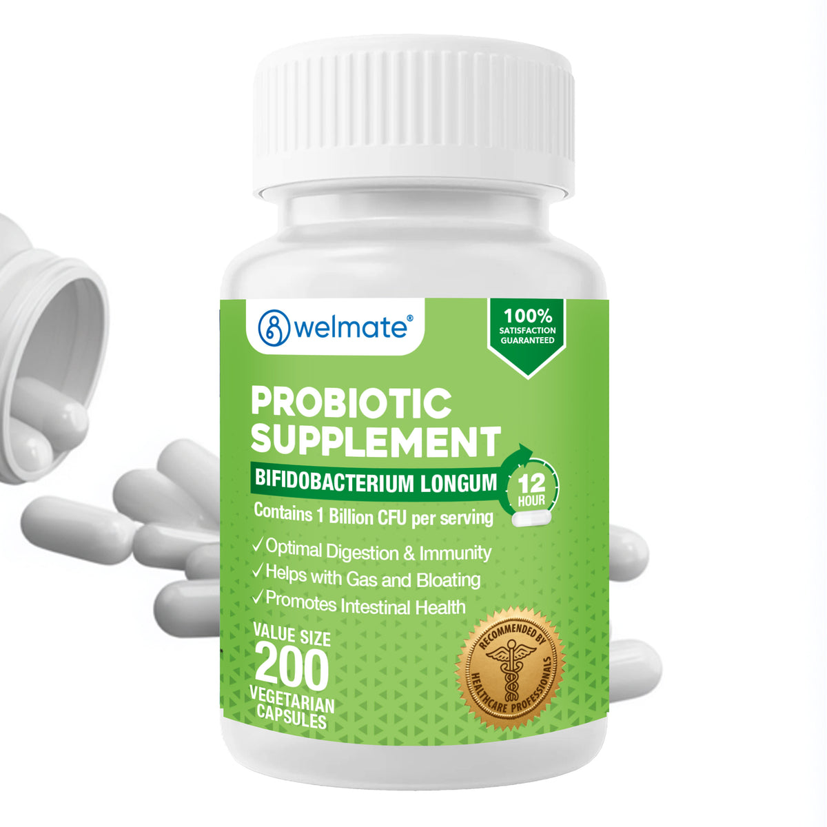 WELMATE Dietary Supplement - Bifidobacterium Probiotic Supplement, 200 ...