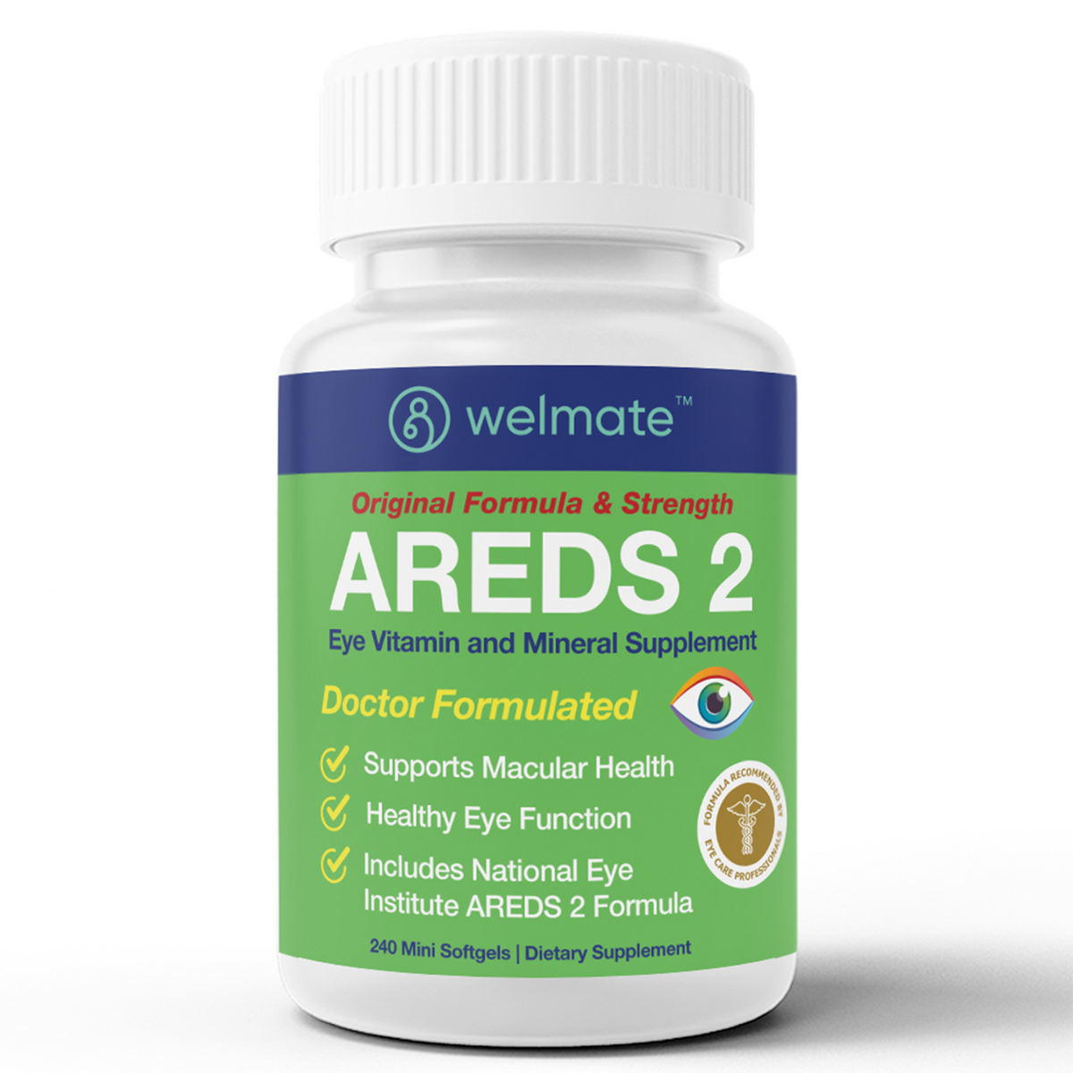 WELMATE Eye Support - AREDS 2, 240 Mini Softgels – Wellspring Meds