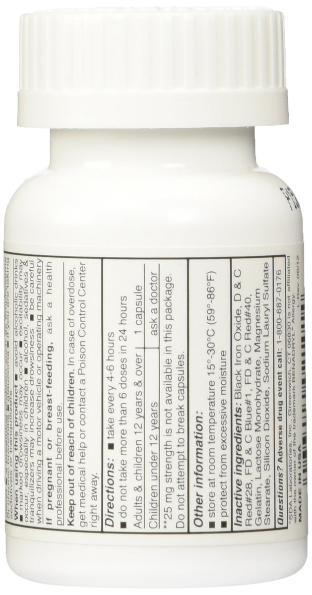 SDA Laboratories Allergy Relief | Diphenhydramine HCl 50mg | 100 Count ...