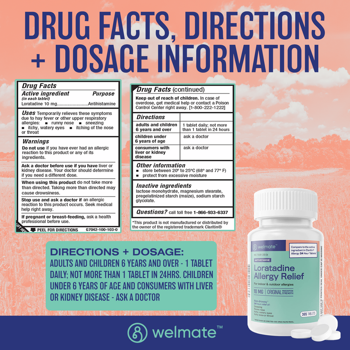 Generic Claritin | Allergy Relief | Loratadine 10mg | 365 Count ...