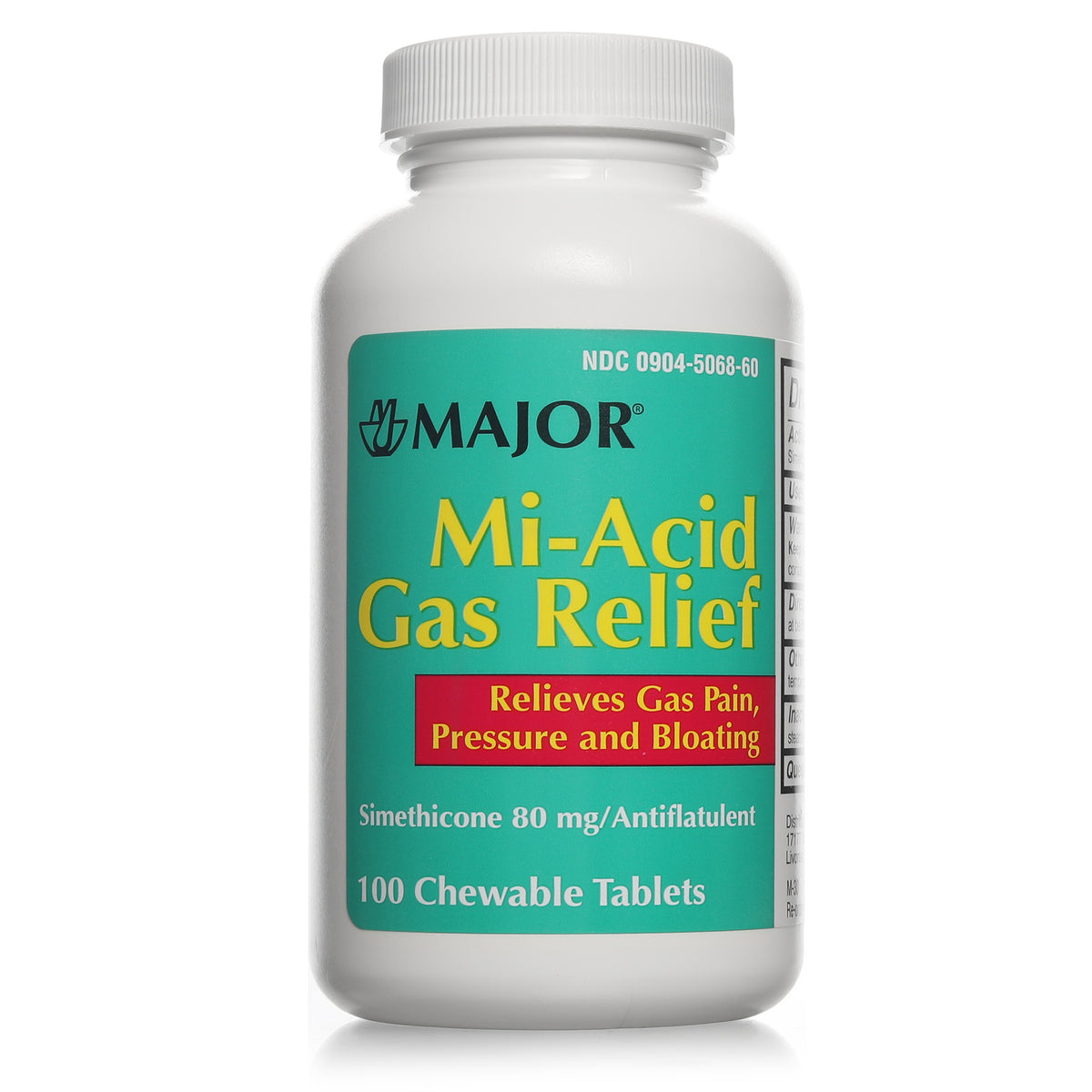 Major Mi-Acid Gas Relief | Simethicone 80mg | 100 Count Tablets ...