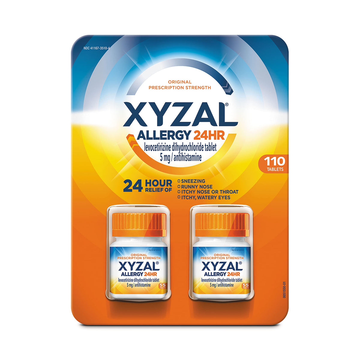 XYZAL Allergy Relief - Levocetirizine 5mg, 55 Tablets (Pack of 2 ...
