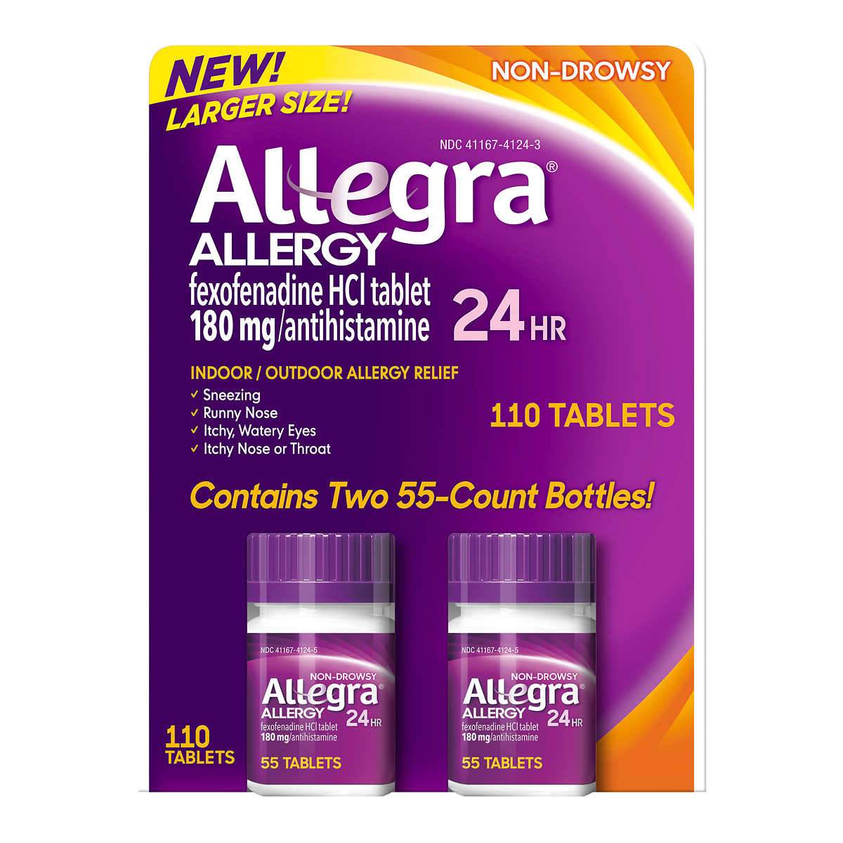 ALLEGRA Allergy Relief - Fexofenadine 180mg, 55 Tablets (Pack of 2 ...