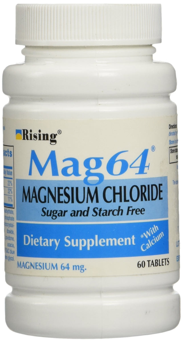 Rising Pharma Mag64 | Magnesium Chloride 64mg | 60 tabs – Wellspring Meds